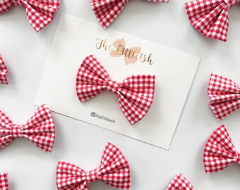 Red Gingham Bow | Etsy