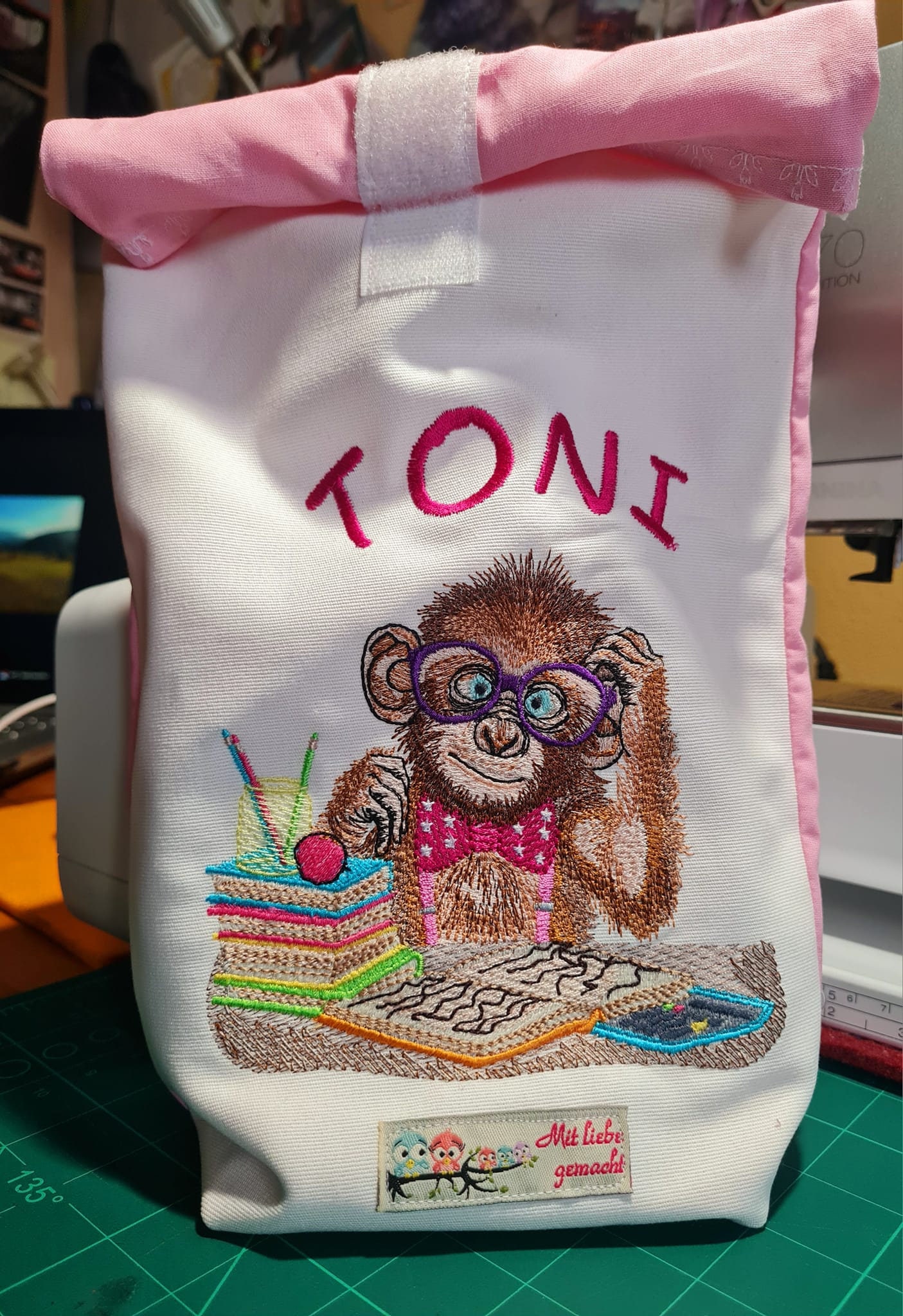 Embroidery Monkey Nerd / Stickdatei Nerd Affe / Motiv Patterns for ...