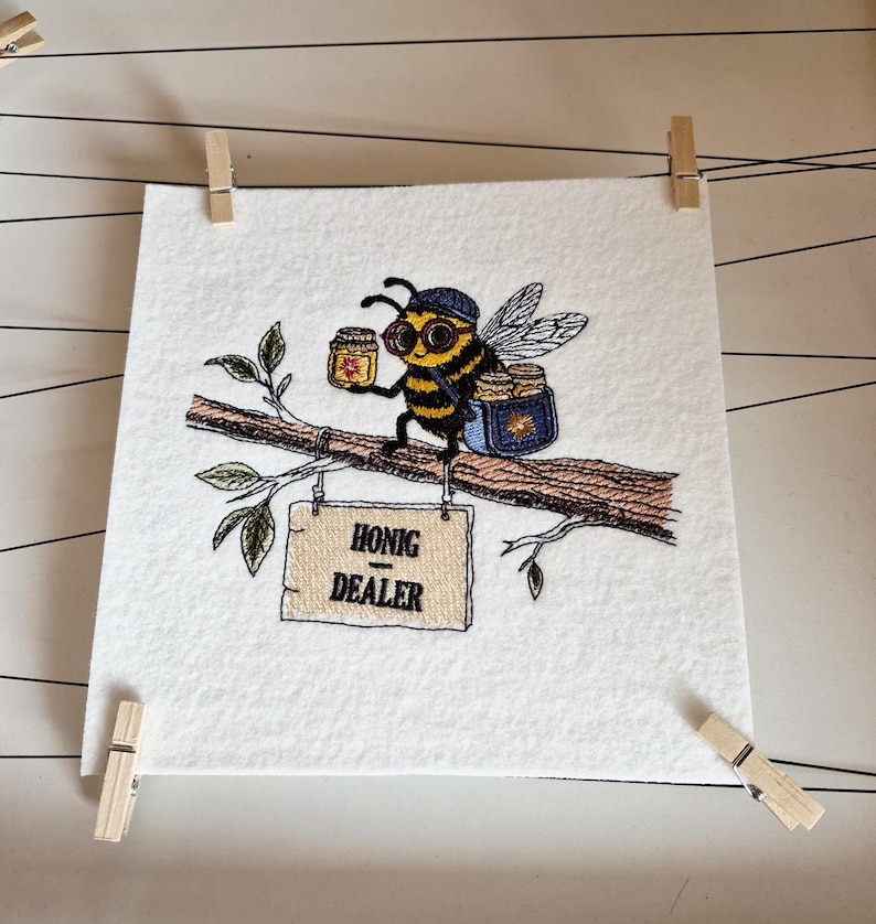 Bee Embroidery Design / Embroidery File Bee Honey Dealer / Honey Dealer ...