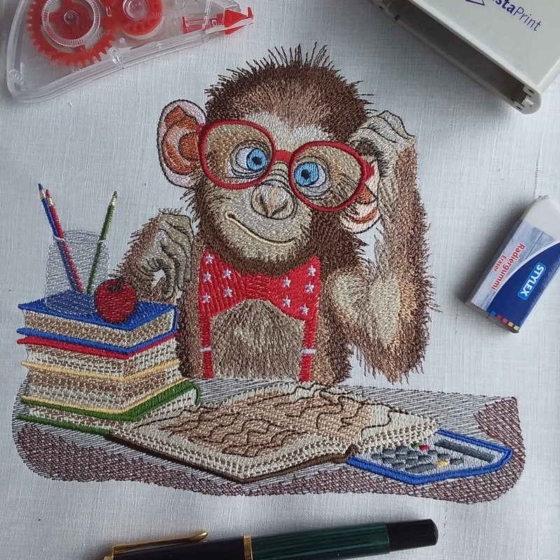 Monkey Embroidery - Etsy