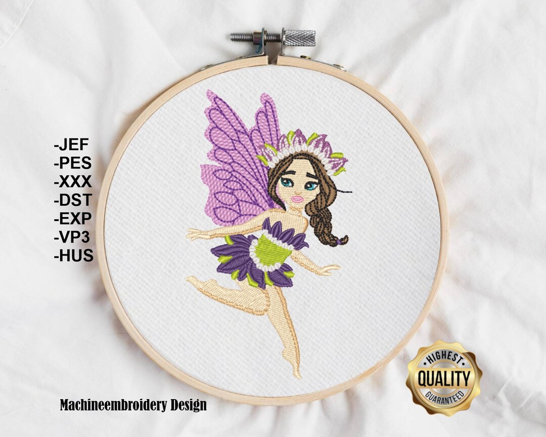 Embroidery Fairy / Stickdatei Fee/ Embroidery Design Pattern Fairy ...