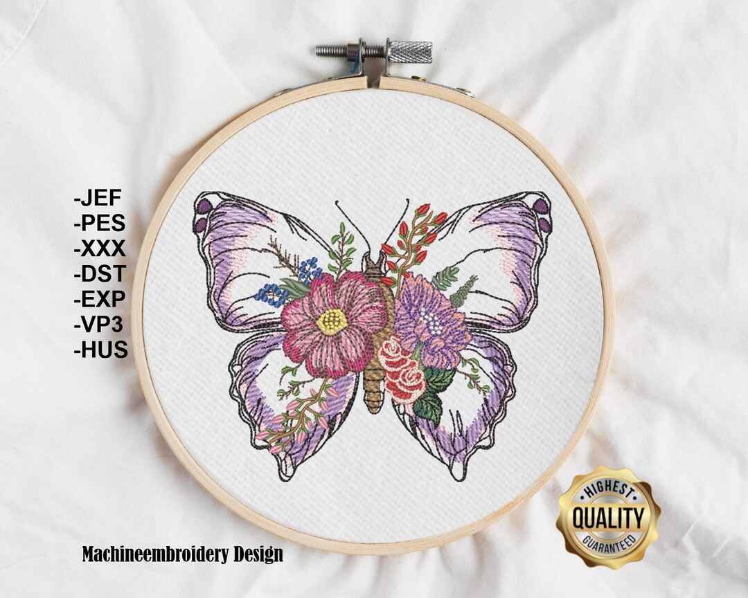 Butterfly Embroidery Design, Butterflies Motifs, Patterns for Machine ...