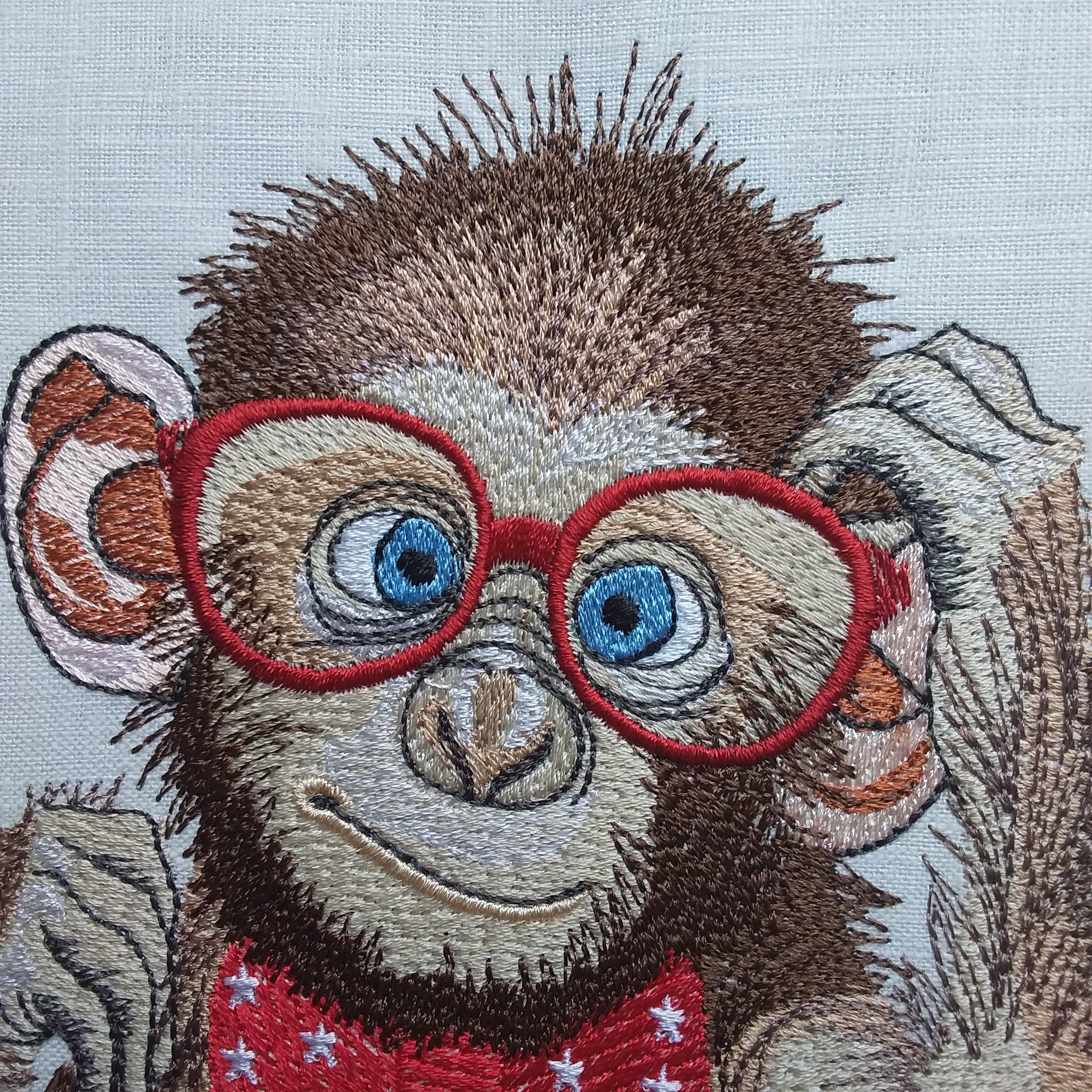 Embroidery Monkey Nerd / Stickdatei Nerd Affe / Motiv Patterns for ...