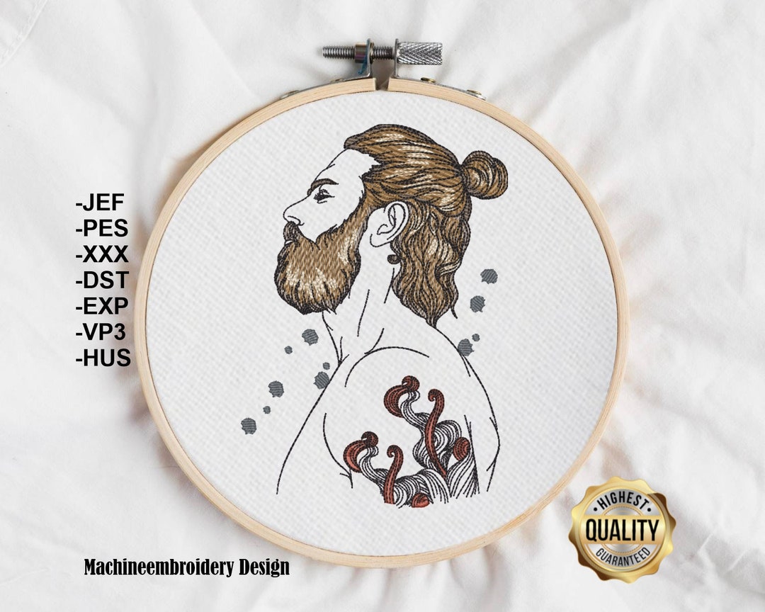 Embroidery Men/ Stickdatei Mann, Lineart Embroidery Design, Motif for ...