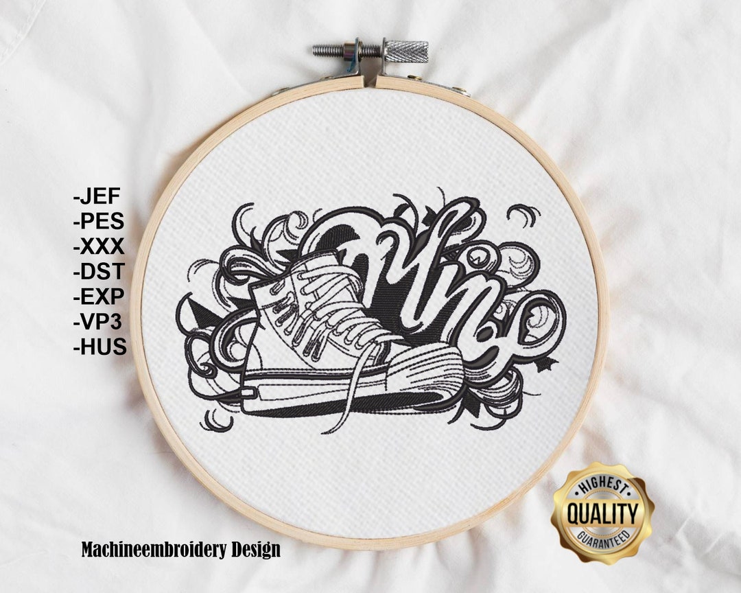 Embroidery Shoe Graffiti / Stickdatei Graffiti Schuh, Embroidery Design ...