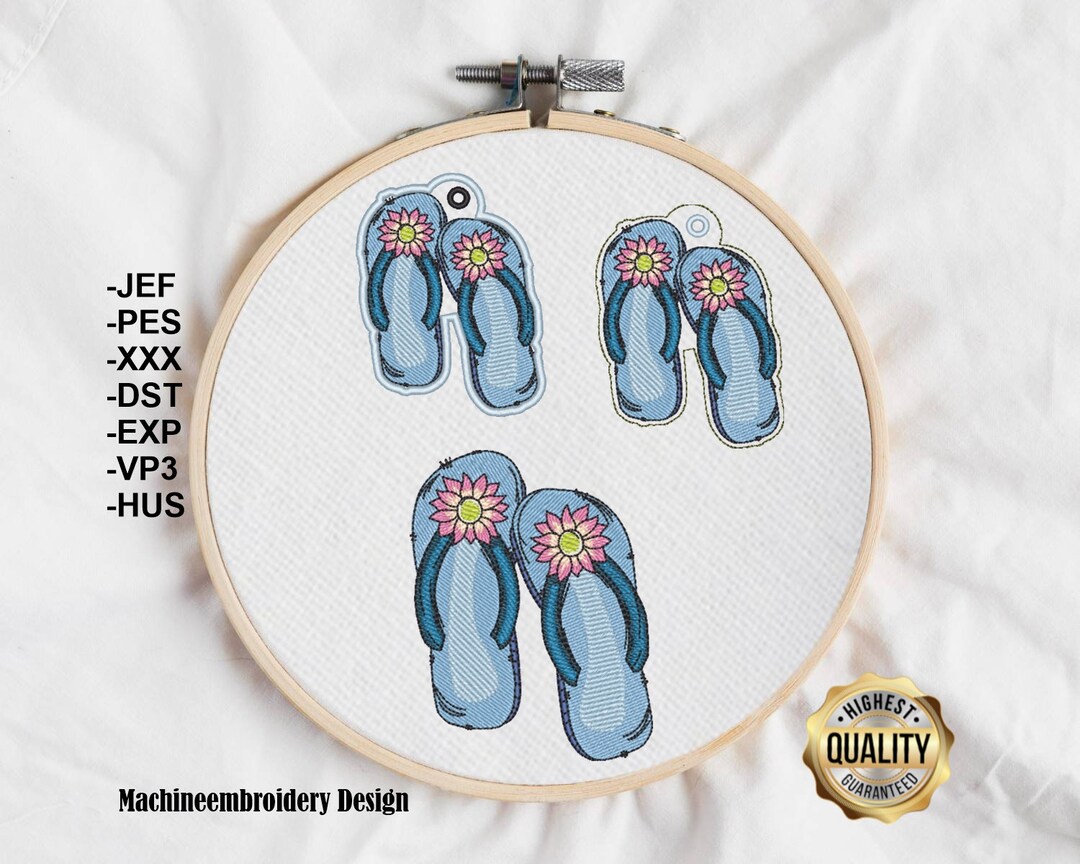 Embroidery Flip Flops, Embroidery File Flip Flops Embroidery Design ...