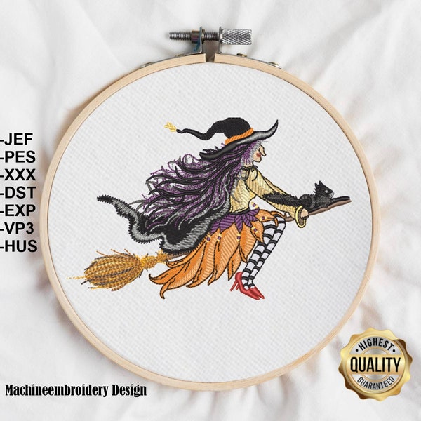 Witch Embroidery Pattern - Etsy