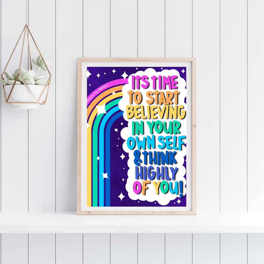 Digital Download: Believe in Yourself - Empower Positivity! - Etsy