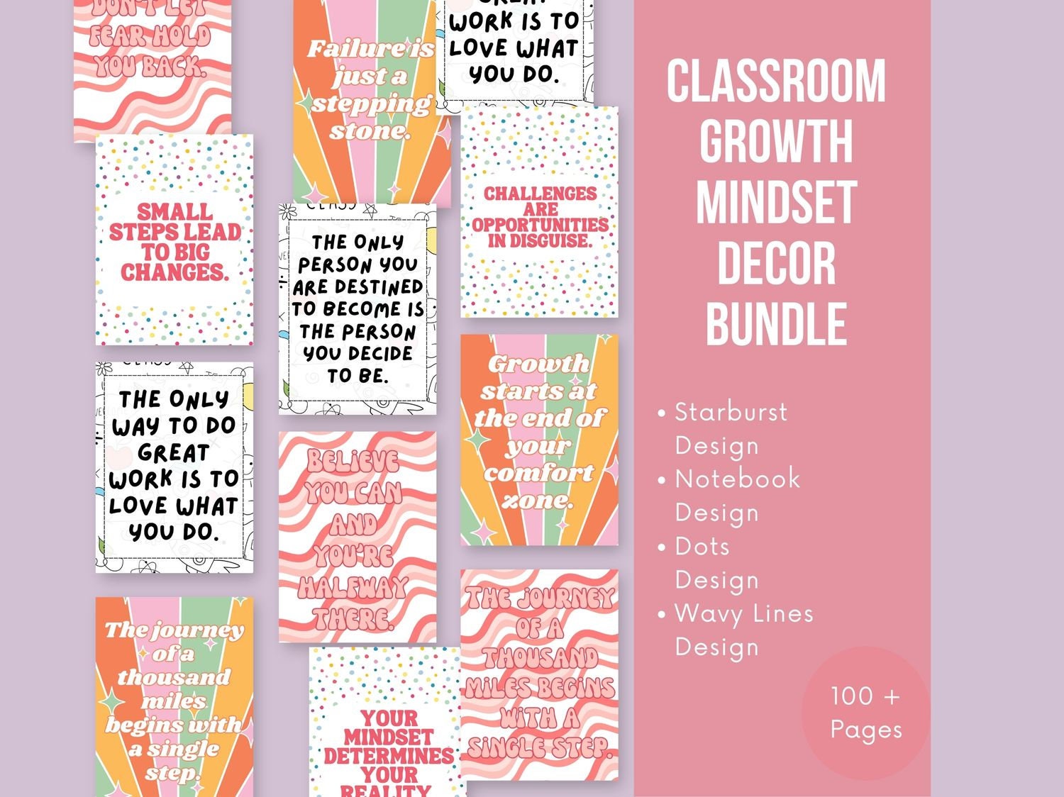 Classroom Growth Mindset Posters Bundle - Etsy