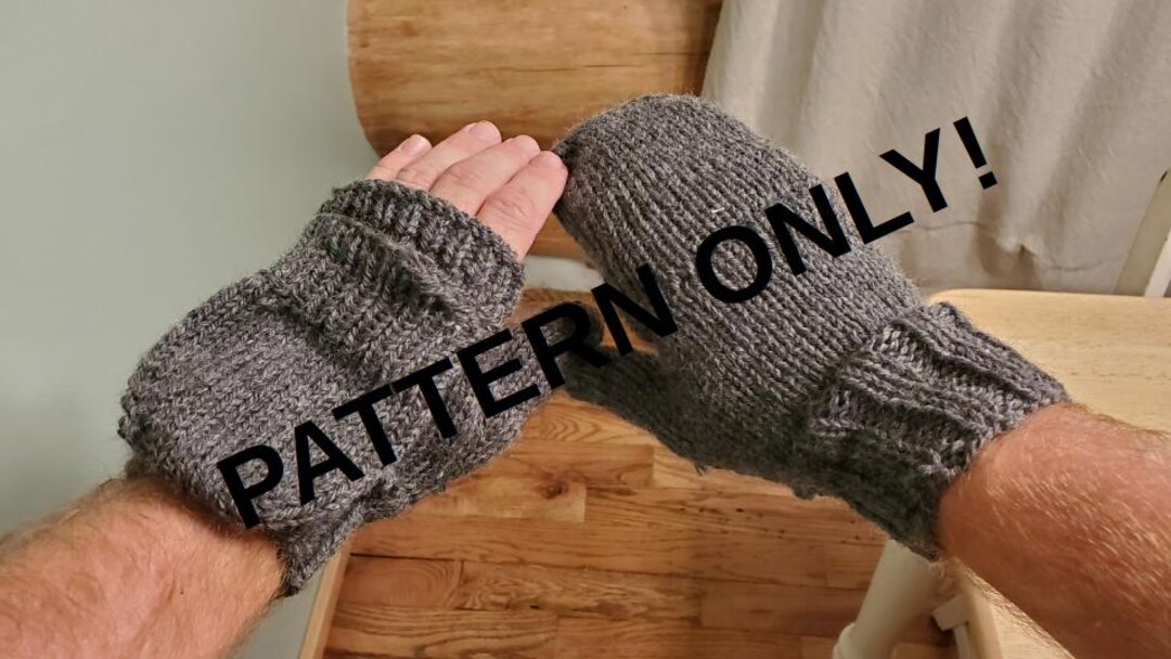 Flip-top Fingerless Mitten Pattern for Men (updated for 2025). Pattern ...