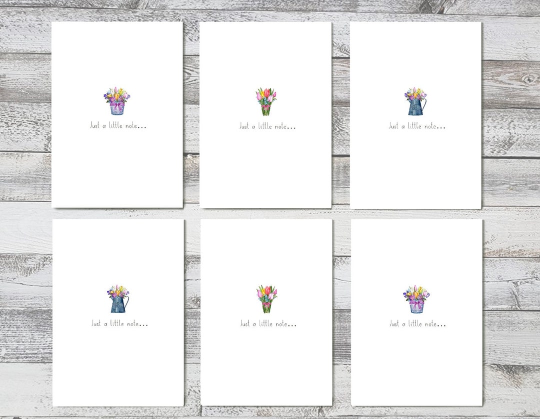 Just a Little Note Card Pack 6 Hand Made Cards Simple Elegant Sweet ...