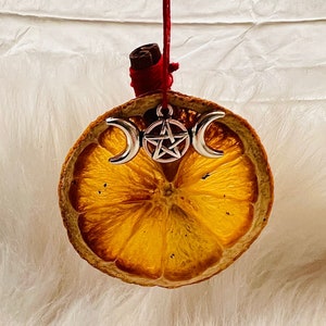Yule Tree Pomander Ornament: Pagan Holiday Decoration Pentacle Moon ...
