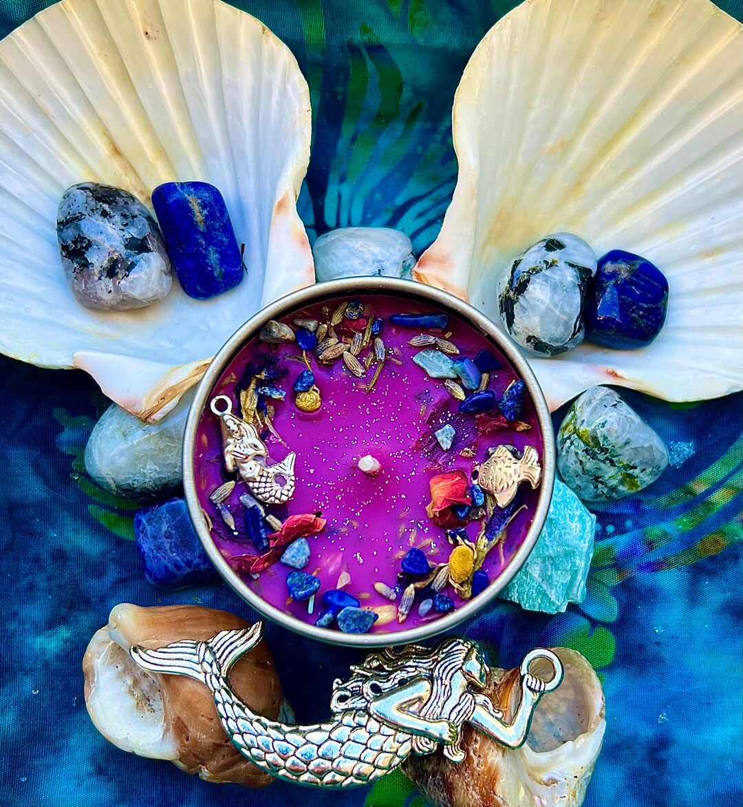 Pisces Mermaid Dreams Ritual Candle: Zodiac Lucid Sea Witch Altar Wicca ...