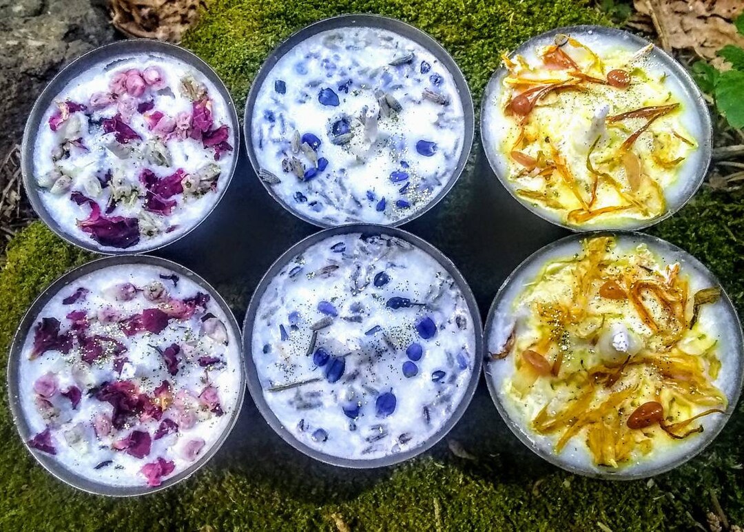 Beltane Ritual Votive Candle Set: Crystals Herbs Magick Altar Essential ...