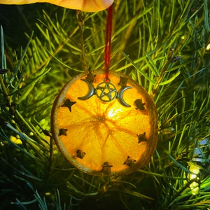 Yule Tree Pomander Ornament: Pagan Holiday Decoration Pentacle Moon ...