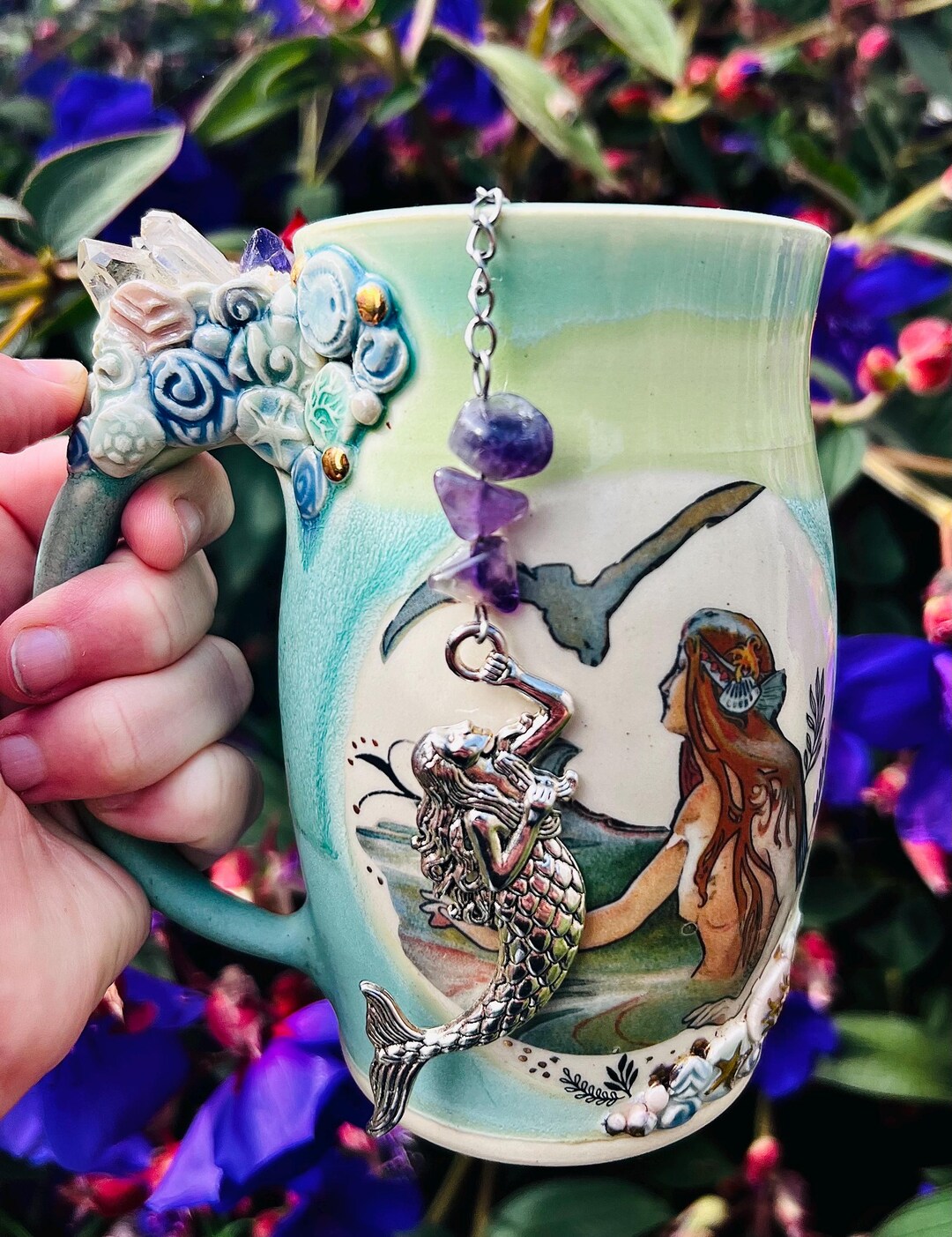 Queen of the Sea Mermaid Tea Ball With Crystals: Infuser Looseleaf ...