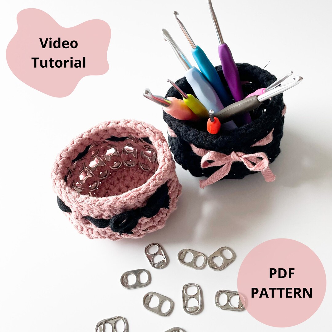 Crochet Pop Tab Basket Pattern: Upcycled Home Decor (digital Pattern ...