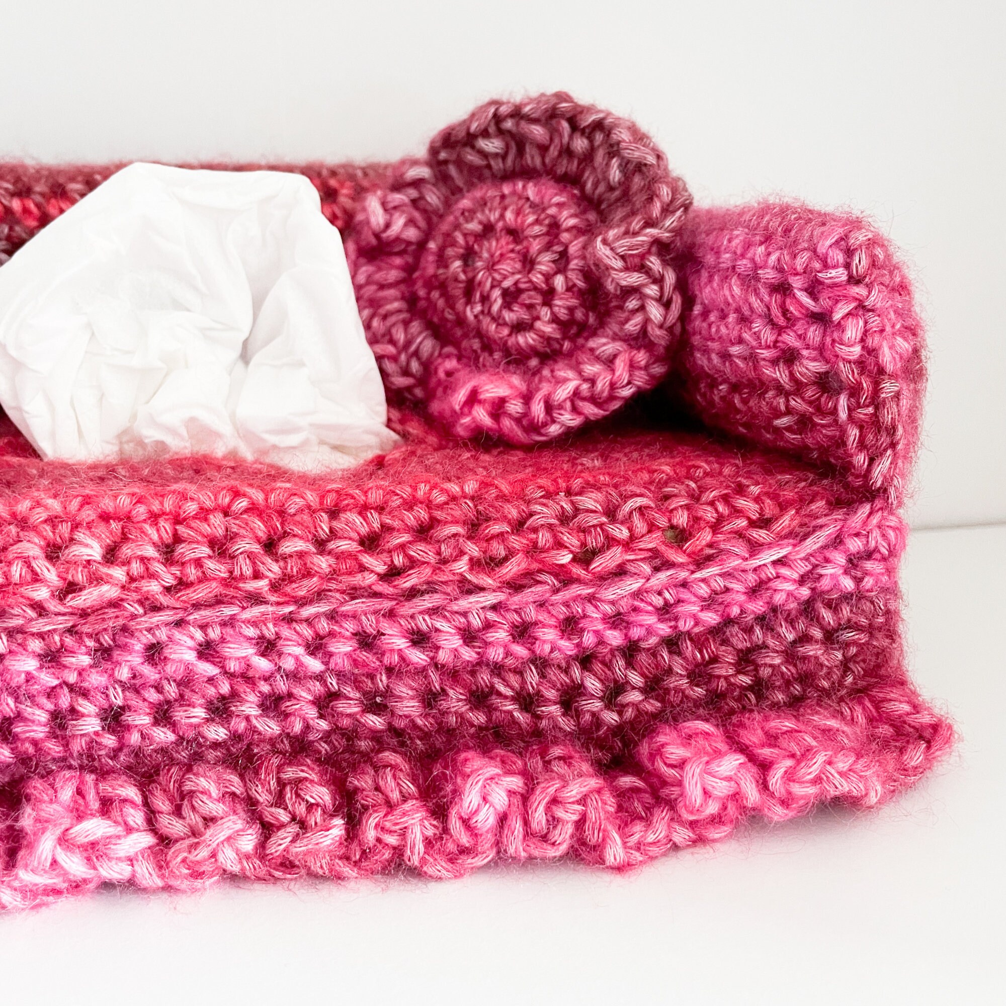 Crochet Couch Tissue Box Cover Pattern: Talicia Sofa Home Decor ...