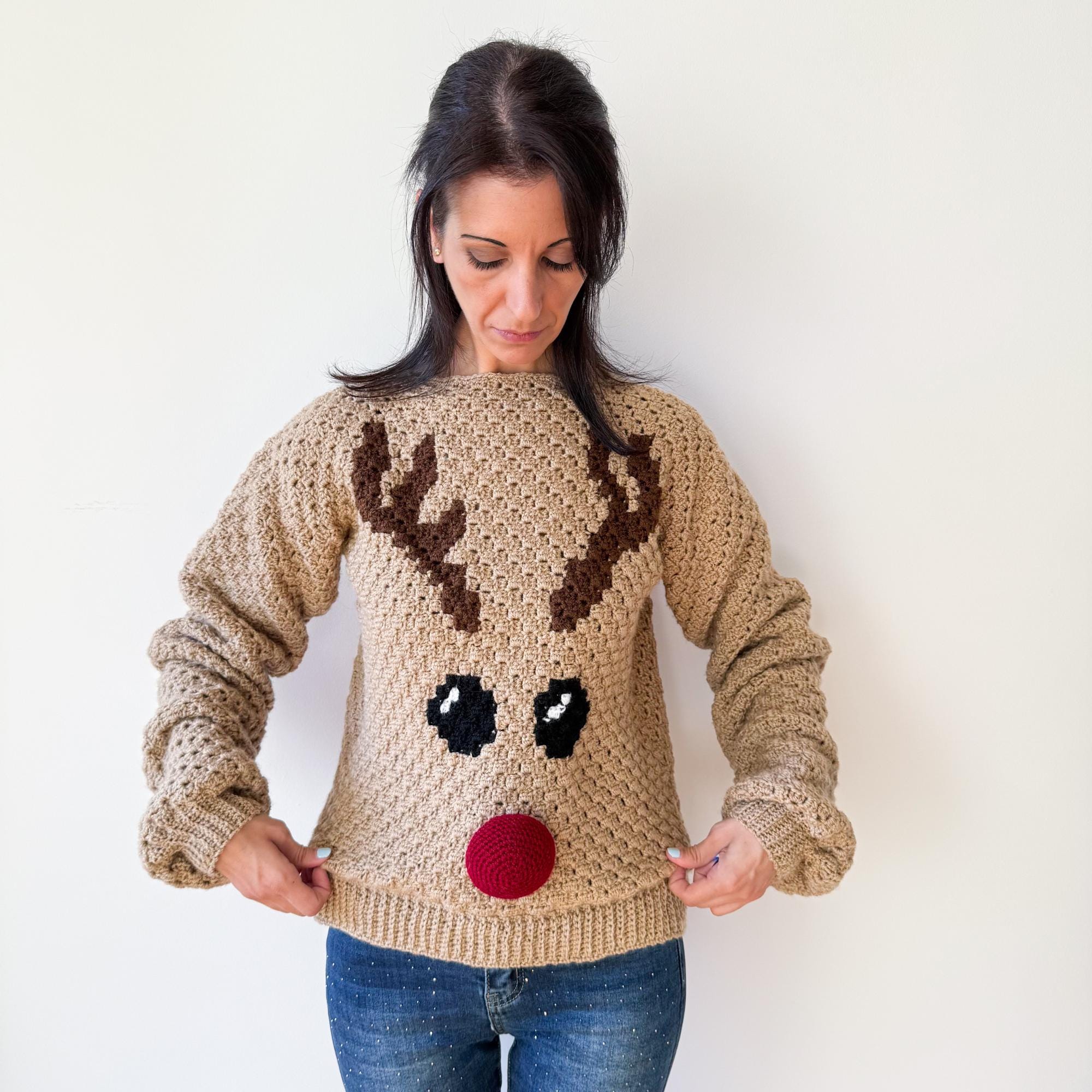 Rebecca the Reindeer Jumper Crochet Pattern: Christmas Ugly Sweater ...