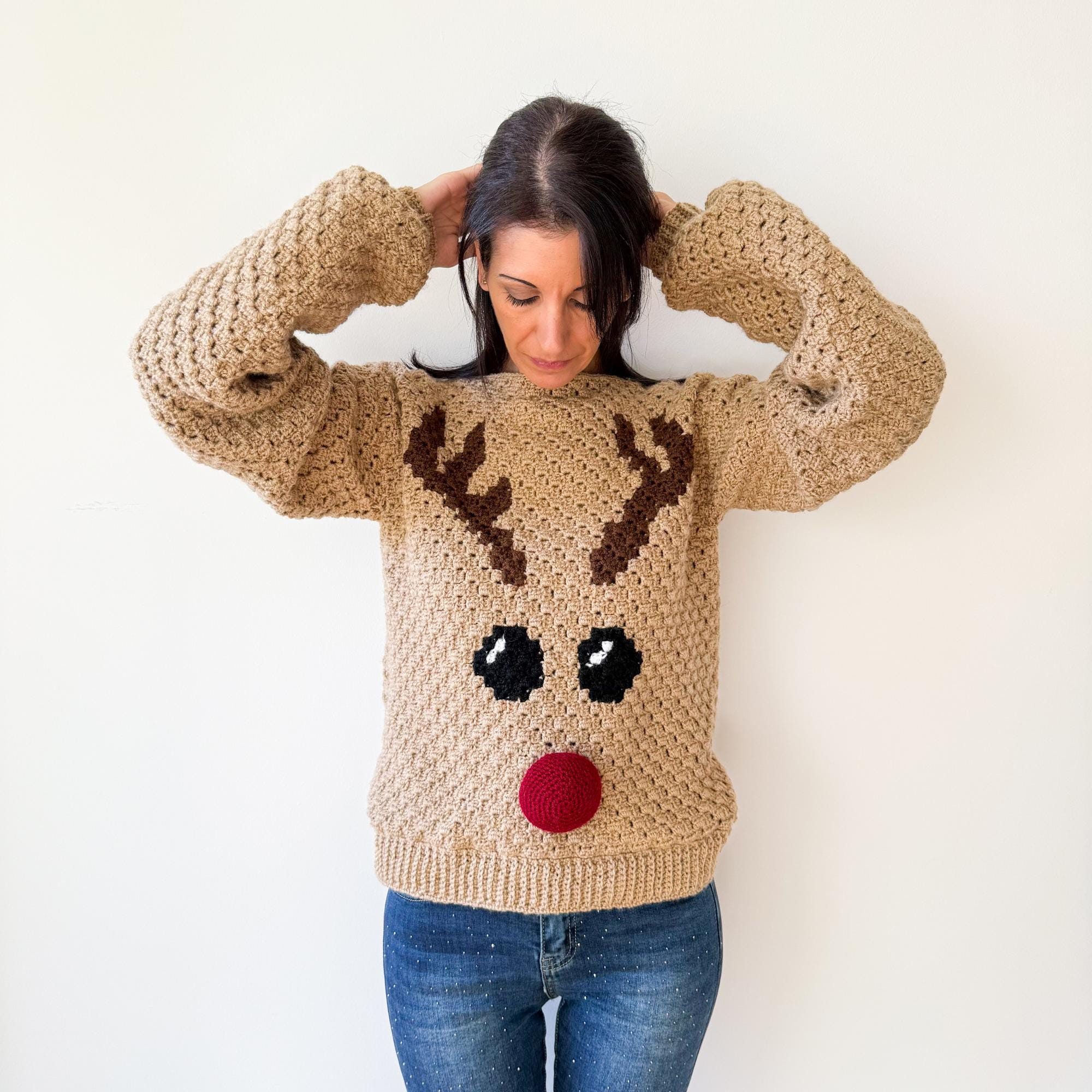 Rebecca the Reindeer Jumper Crochet Pattern: Christmas Ugly Sweater ...