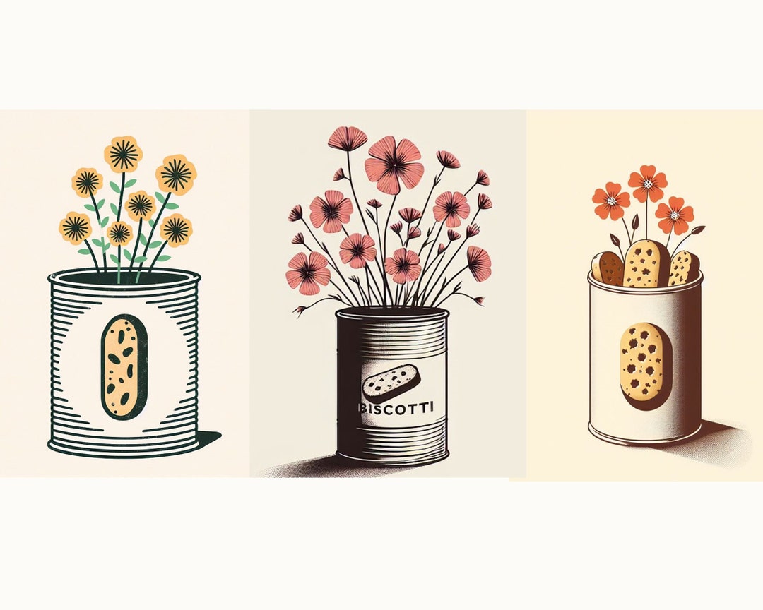 Italian Biscotti Art Print Set of 3, Dessert Artwork, Pastry, Italian ...