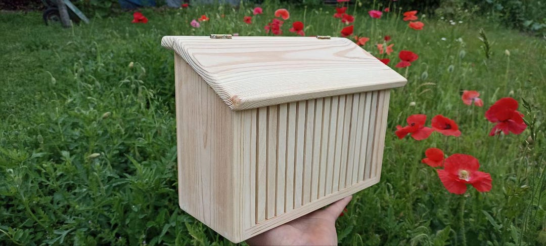 Mailbox, Wood Mail Box, Unfinished Mailbox, Outdoor Mail Box, Wall ...