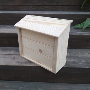 Mailbox, Wood Mail Box, Unfinished Mailbox, Outdoor Mail Box, Wall ...