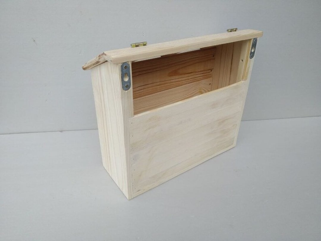 Mailbox With Slot, Wood Mail Box, Unfinished Mailbox, Outdoor Mail Box ...