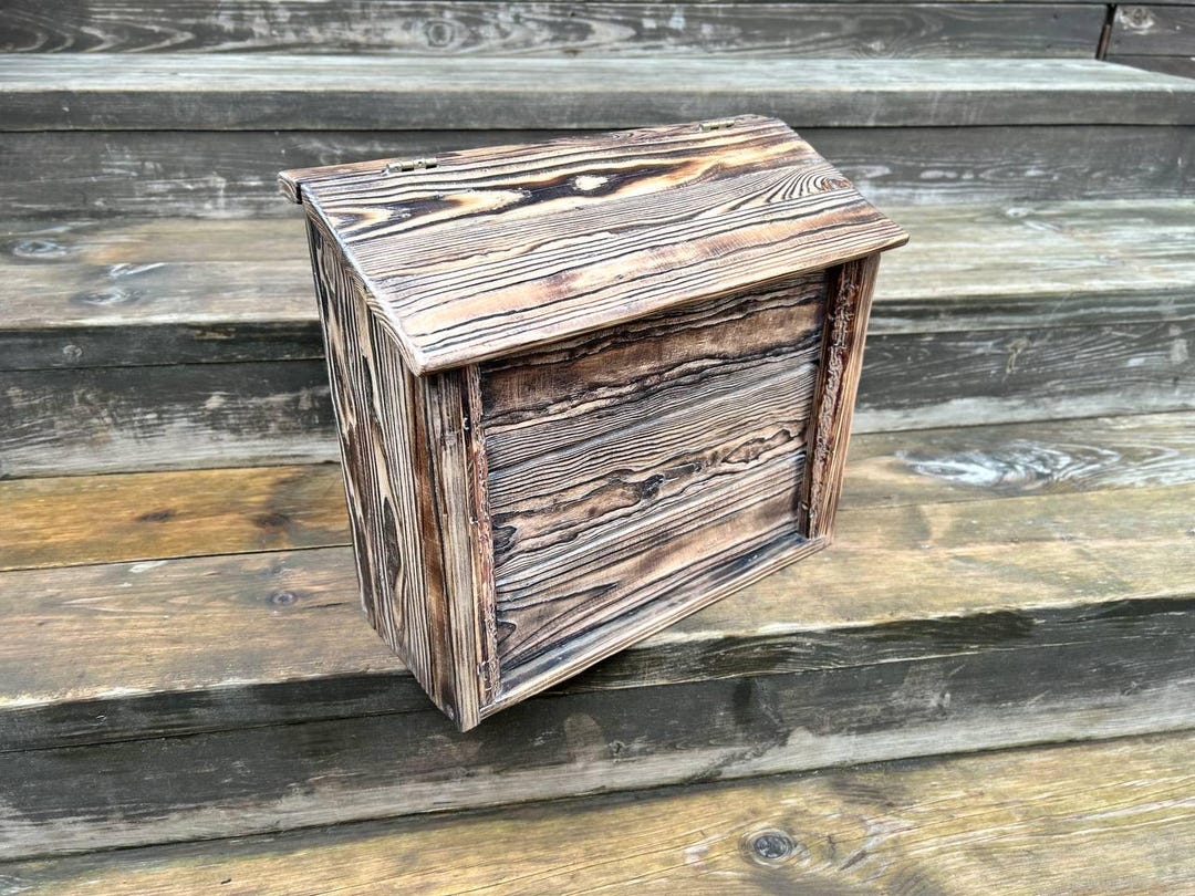 Mailbox, Wood Mail Box, Unfinished Mailbox, Outdoor Mail Box, Wall ...