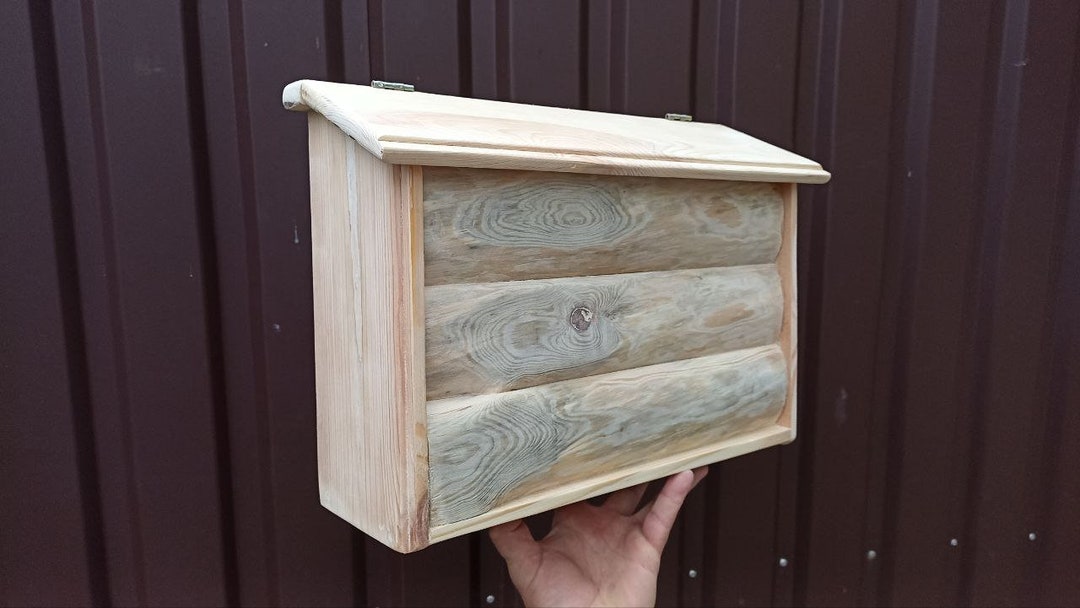 Old Style Mailbox, Wood Mail Box, Unfinished Mailbox, Outdoor Mail Box ...