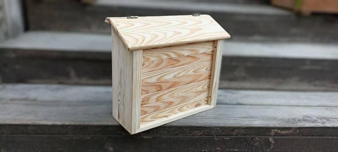 Mailbox, Wood Mail Box, Unfinished Mailbox, Outdoor Mail Box, Wall ...
