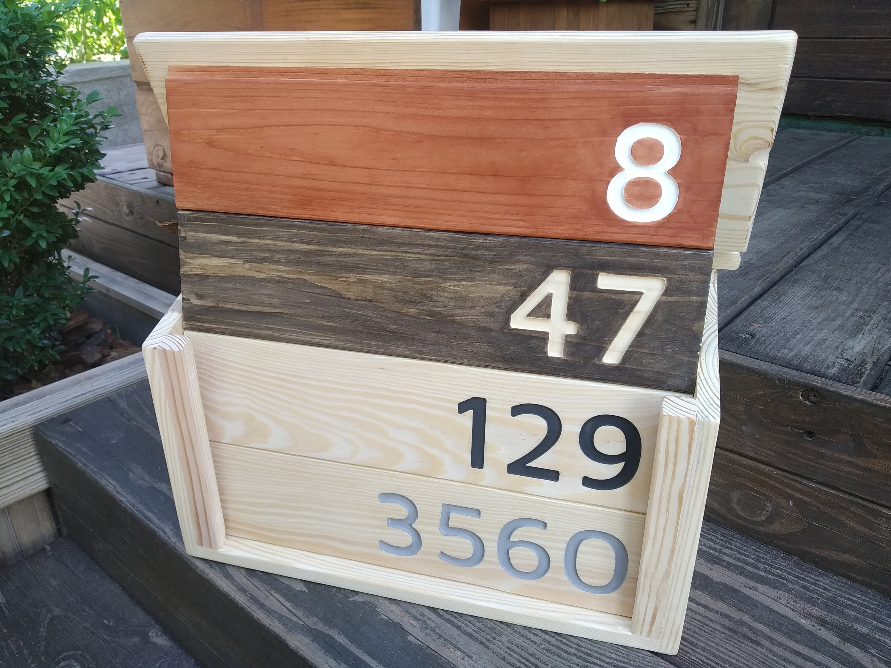 Mailbox Wood Mail Box Numeral Mailbox Outdoor Mail Box - Etsy Australia