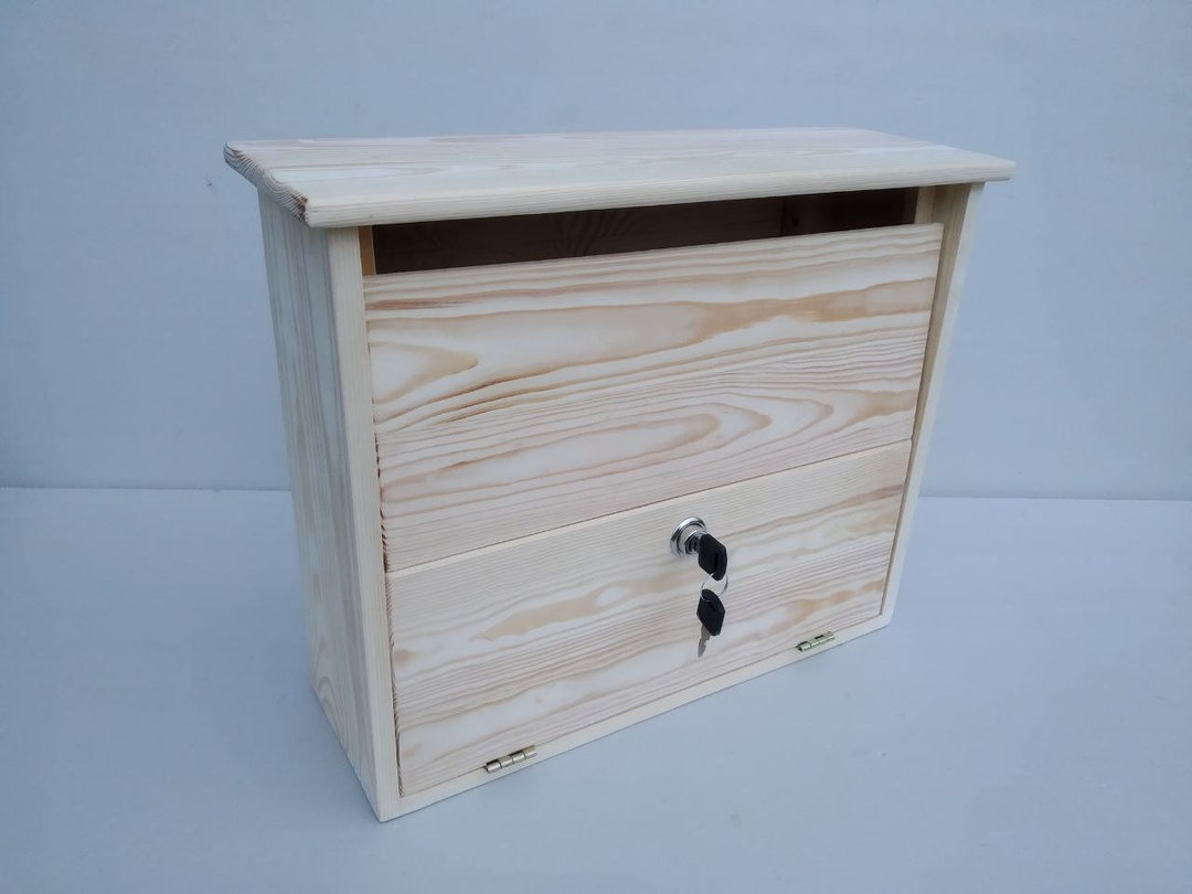 Mailbox, Wood Mail Box, Unfinished Mailbox, Outdoor Mail Box, Wall ...
