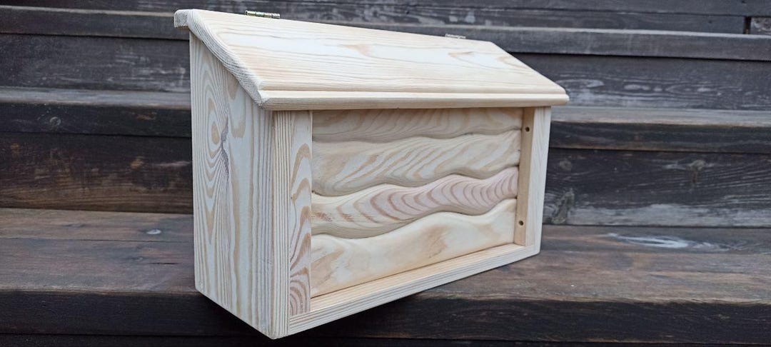 Mailbox, Wood Mail Box, Unfinished Mailbox, Outdoor Mail Box, Wall ...