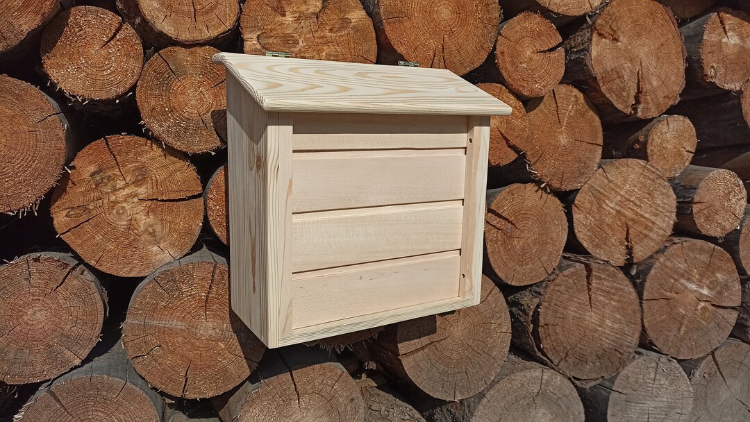 Mailbox, Wood Mail Box, Unfinished Mailbox, Outdoor Mail Box, Wall ...