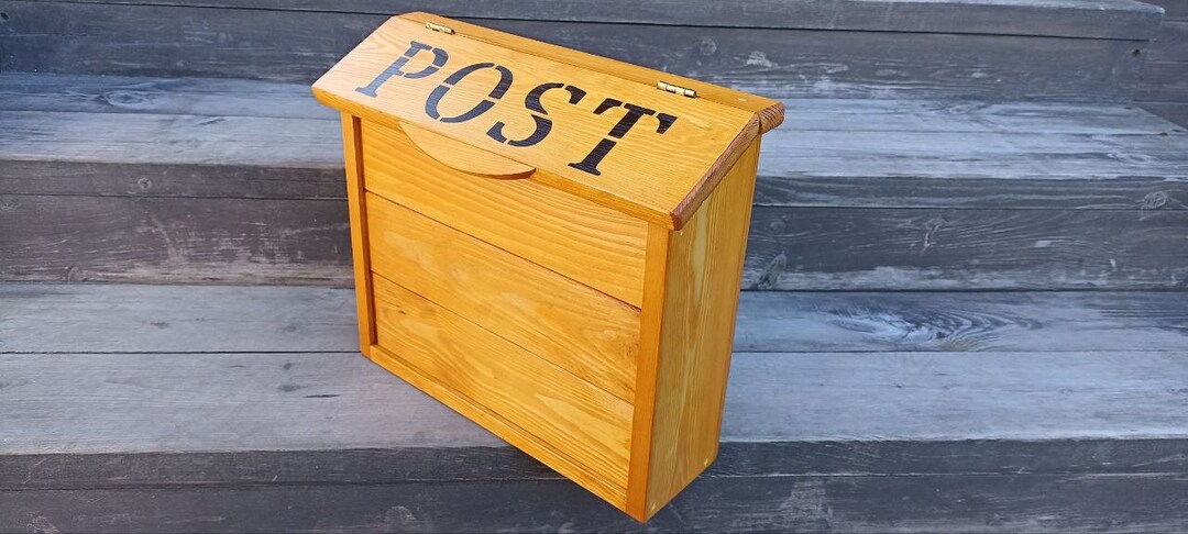 Mailbox, Wood Mail Box, Outdoor Wood Box, Wall Mount Mailbox, Custom ...