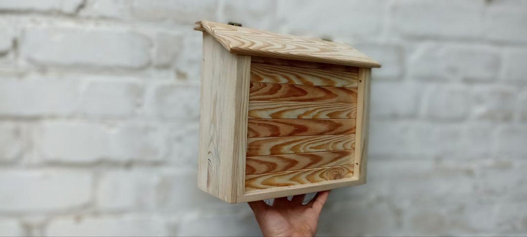 Mailbox, Wood Mail Box, Unfinished Mailbox, Outdoor Mail Box, Wall ...