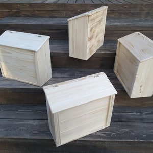 Mailbox, Wood Mail Box, Unfinished Mailbox, Outdoor Mail Box, Wall ...