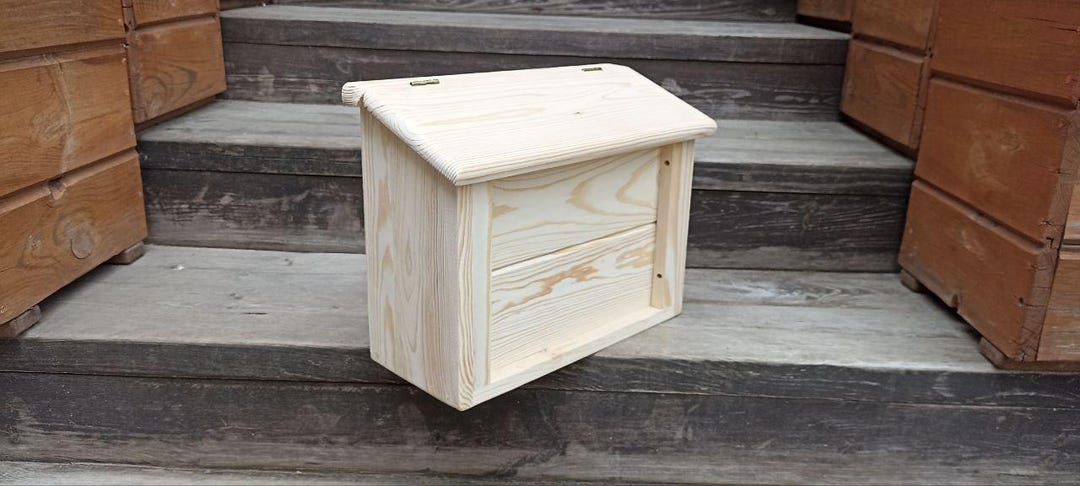 Mailbox, Wood Mail Box, Unfinished Mailbox, Outdoor Mail Box, Wall ...