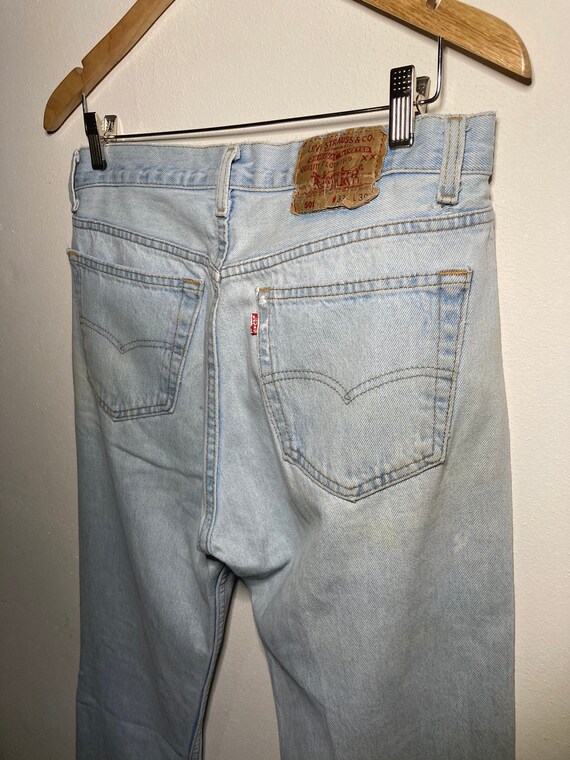Vintage Distressed Levi Strauss 501s Acid Wash 33Wx30L - Gem