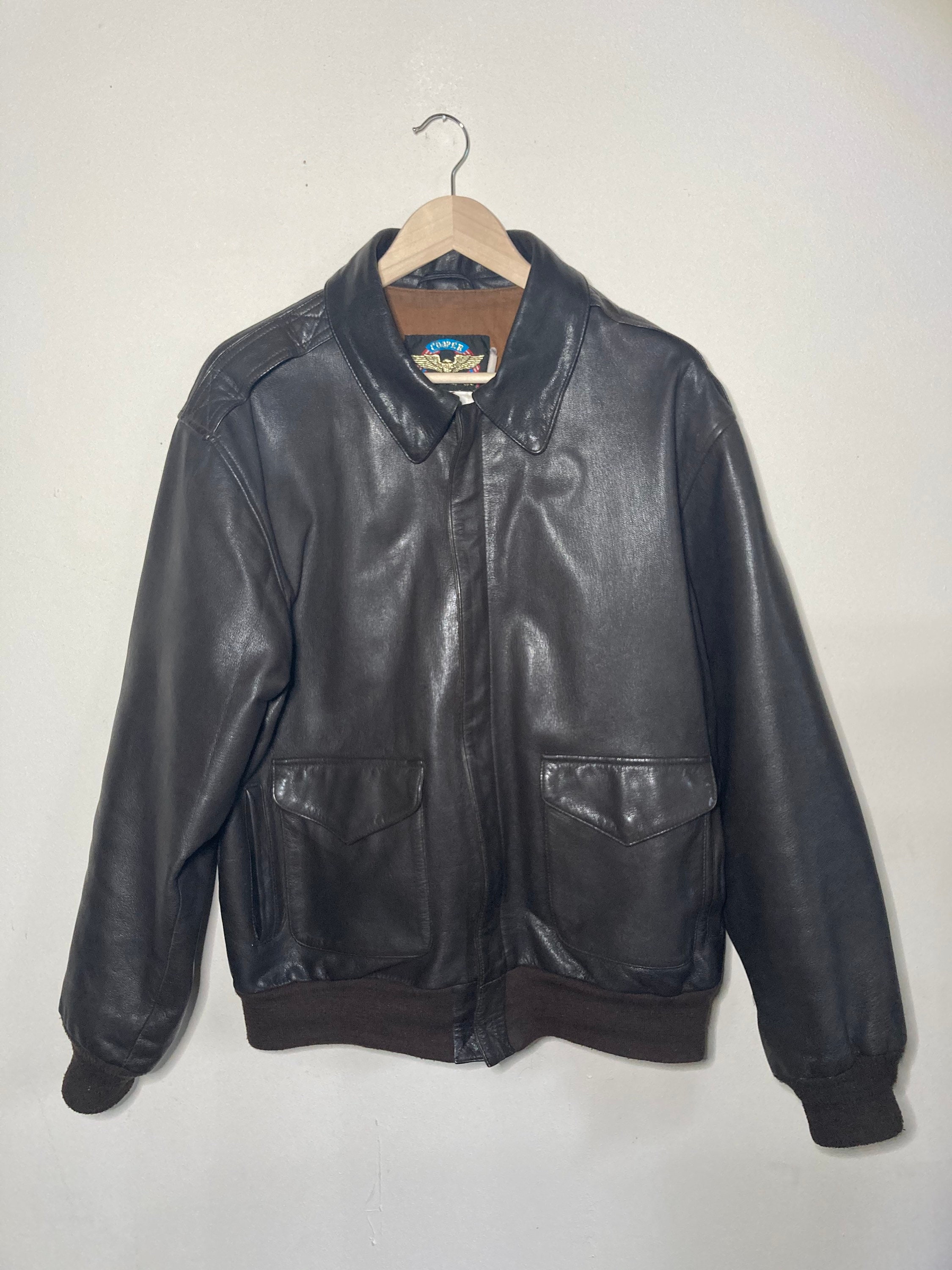 Vintage Cooper Type 2 Military Leather Bomber Jacket - Etsy
