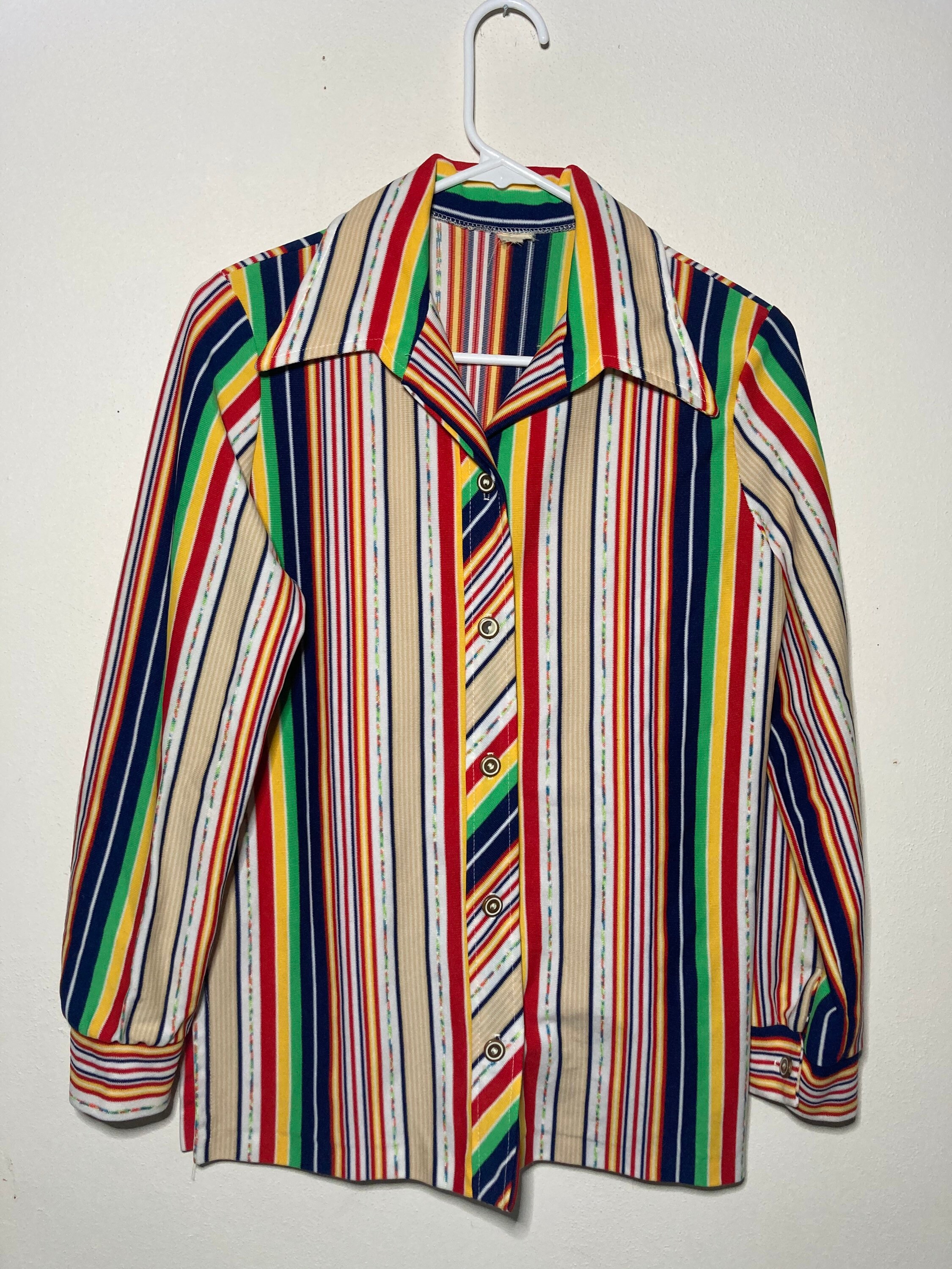 Vintage Multicolored Button up Shirt - Etsy