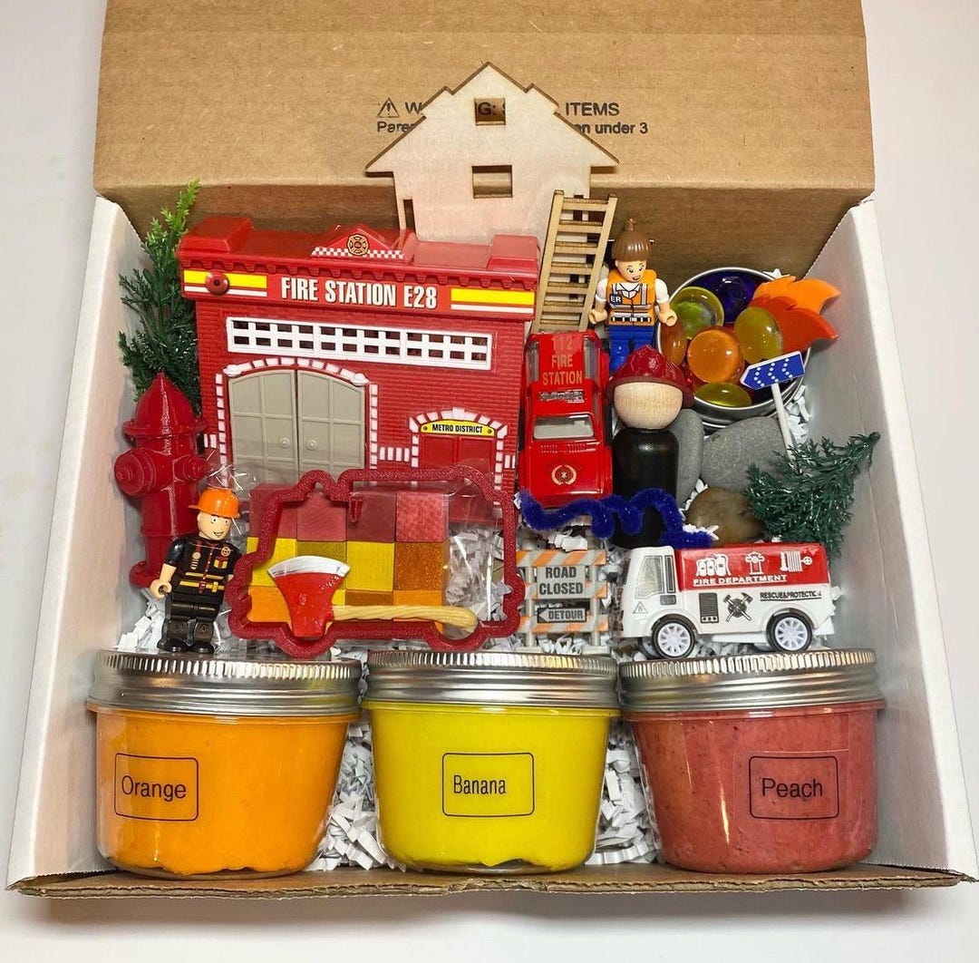 Fire Rescue Inspired Playdough Sensory Kit - Etsy