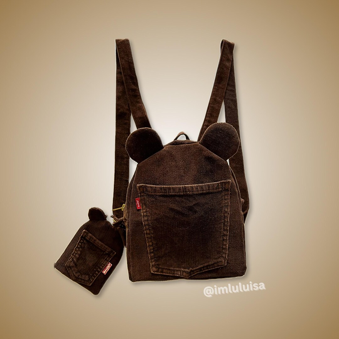 Upcycled Brown Corduroy Levis With Bear Ears and Matching Coin Purse - Etsy