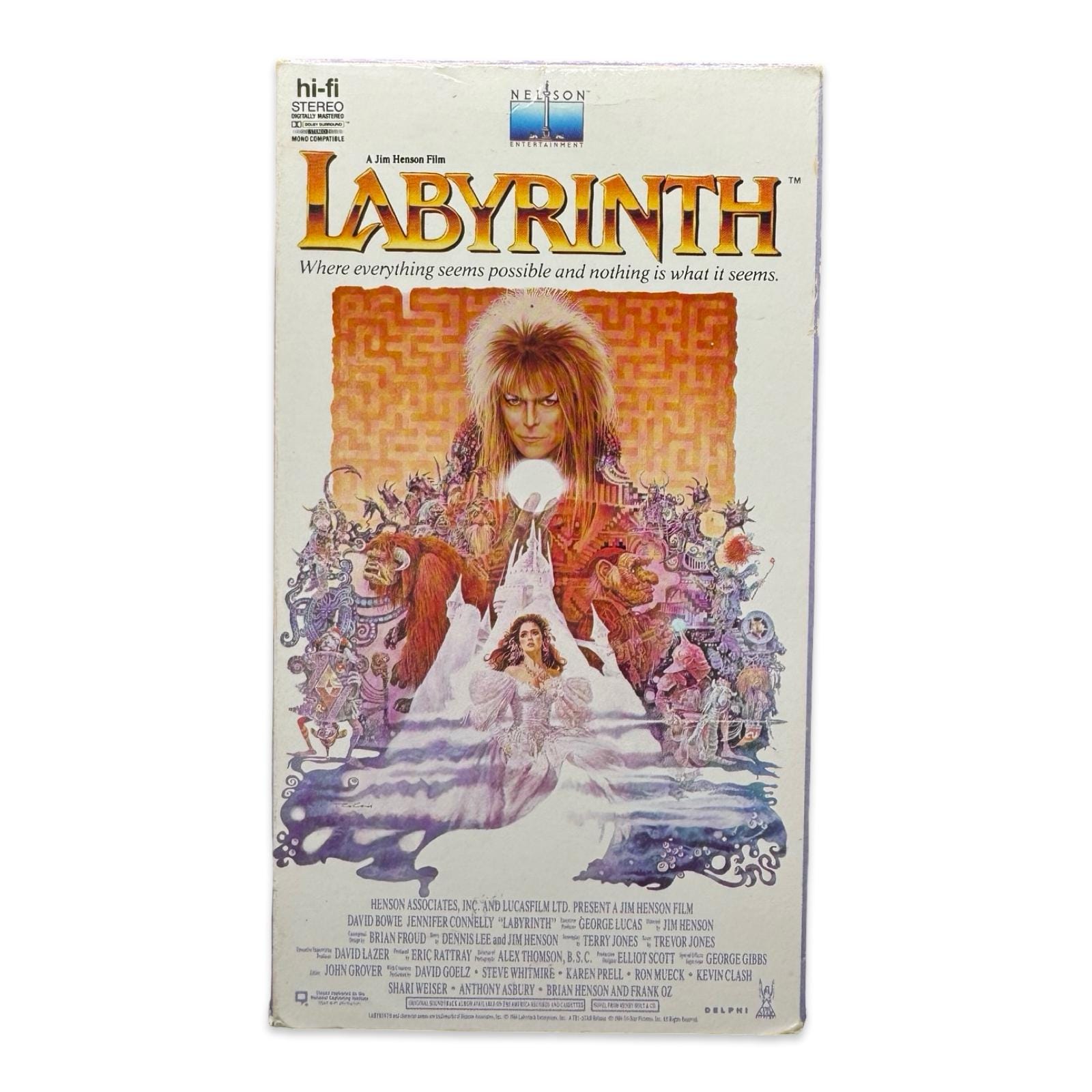 Vintage 1986 Labyrinth Bowie VHS Tape Jim Henson Fantasy Halloween ...