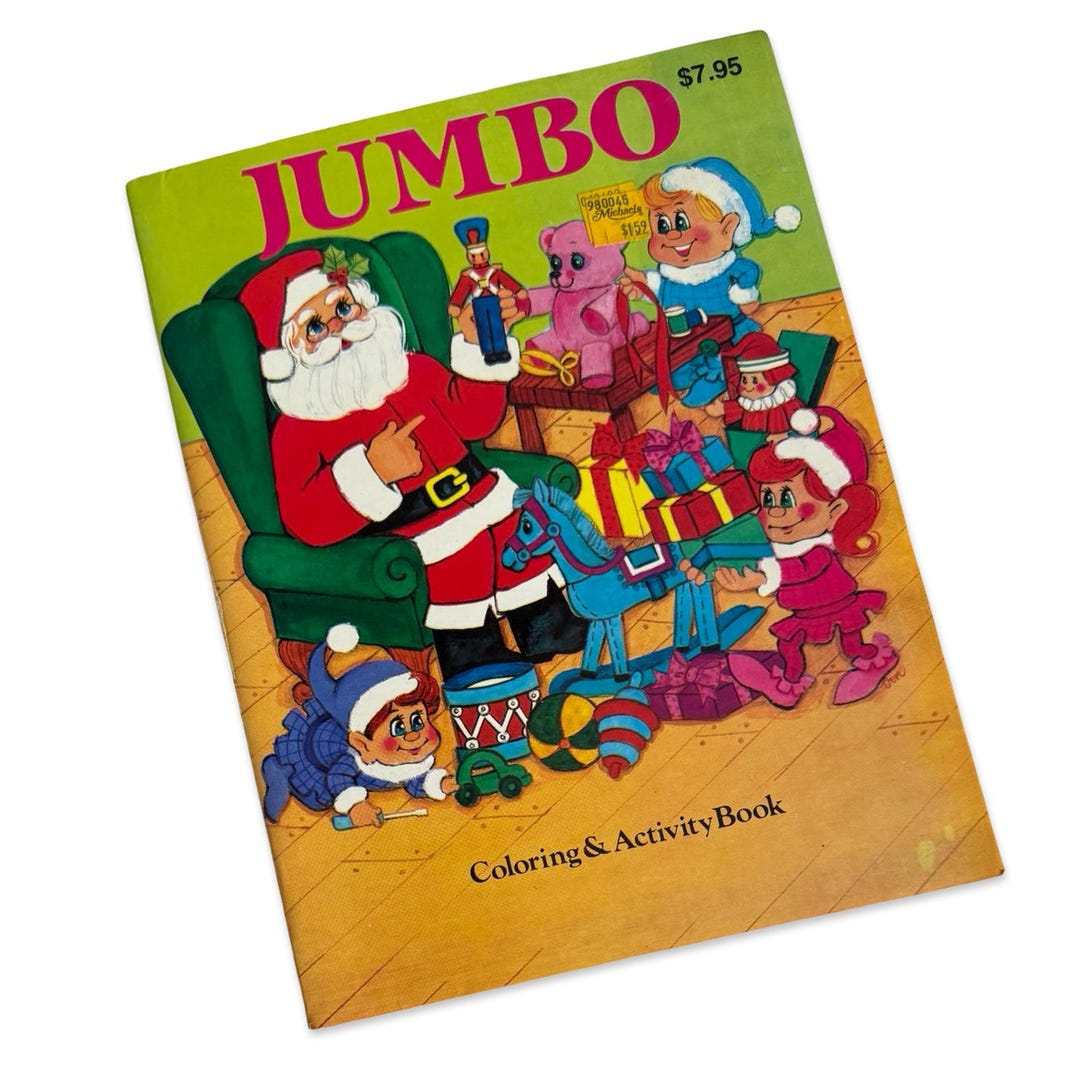Vintage 80s Jumbo Christmas Coloring & Activity Book NEW OLD STOCK - Etsy