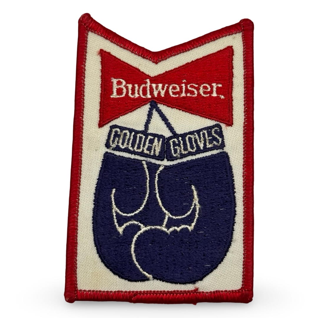 Rare Vintage Budweiser Golden Gloves Boxing Embroidered Iron on Patch ...