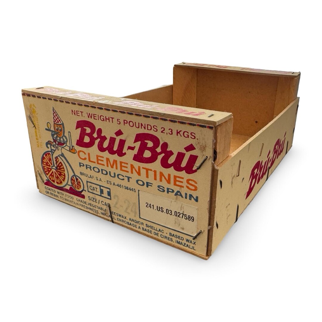 Small Vintage Bru-bru Clementines Fruit Spain Crate Storage Decor - Etsy