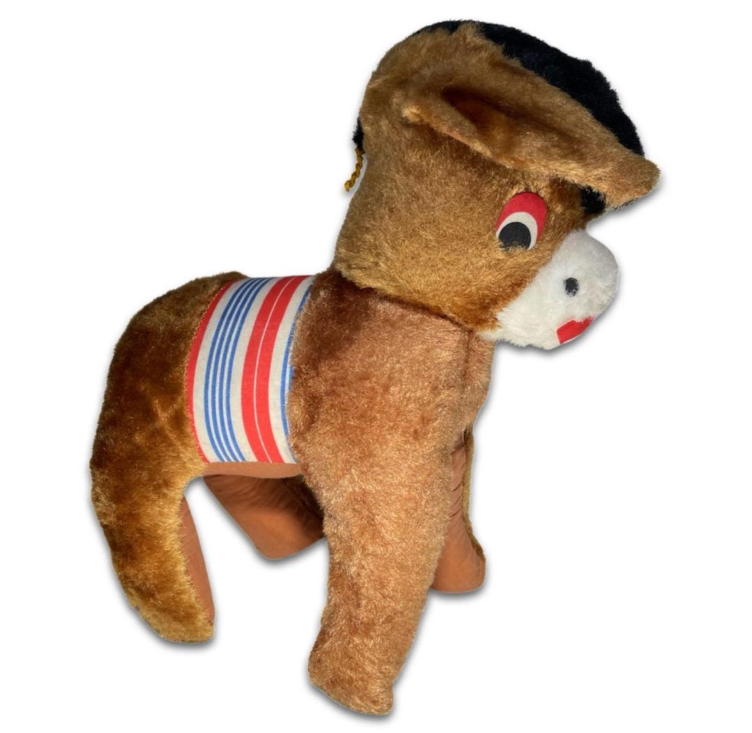 Vintage 50s 60s Straw Filled Carnival Fair Prize Donkey Plush Toy - Etsy