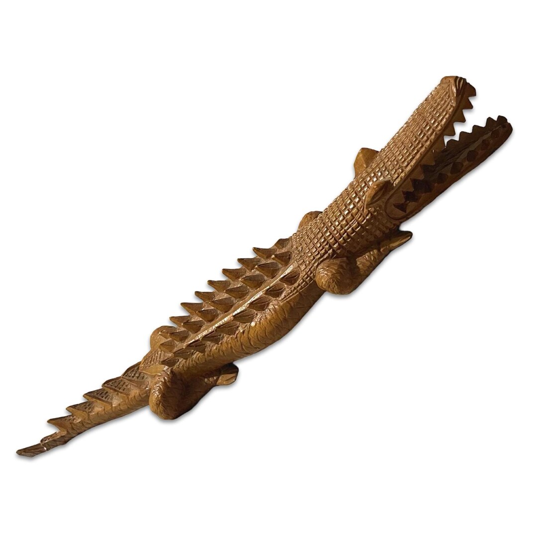 Vintage Handcarved Wood Detailed Alligator Crocodile Folk Art 20” - Etsy